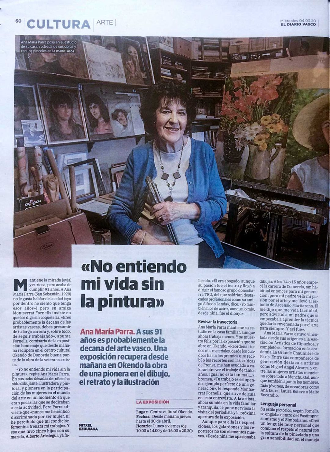 Exposición homenaje a Ana María Parra en Okendo - Asociación Artística ...